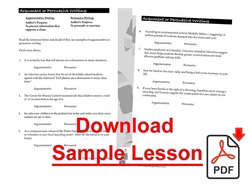 Argumentative vs Persuasive Writing