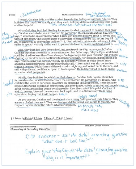 Response to Text Sample- Grade 5