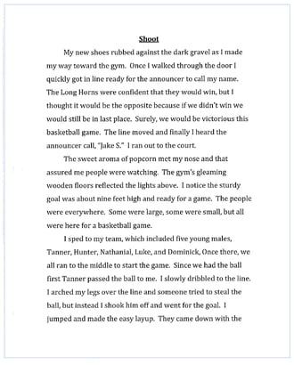 Personal Experience Narrative Sample- Grade 4