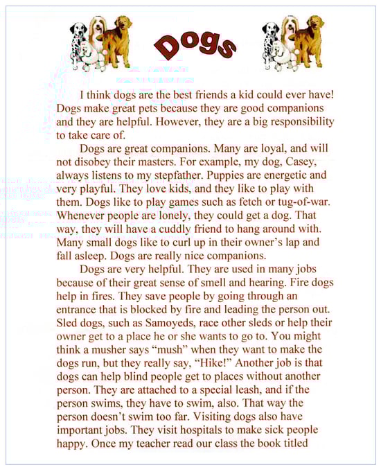 Informational Writing - Grade 3 - Dogs