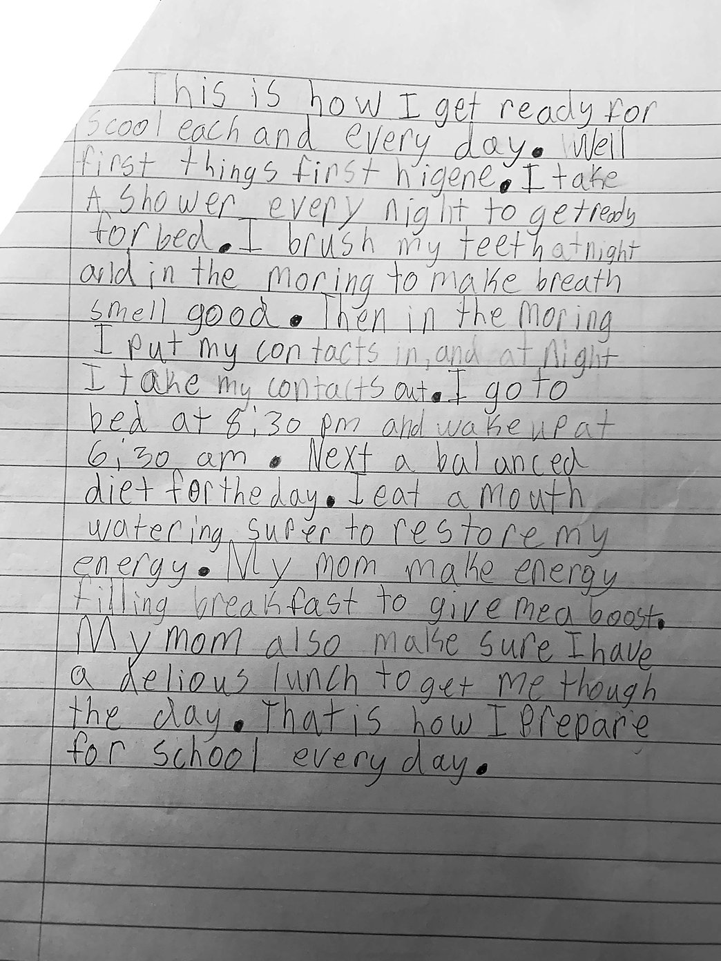 Student with Dyslexia - Before and After Samples