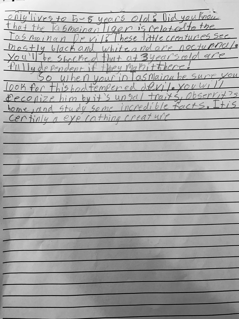 Student with Dyslexia - Before and After Samples