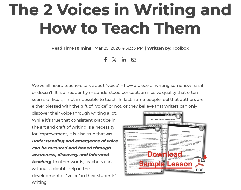 The 2 Voices in Writing and How to Teach Them